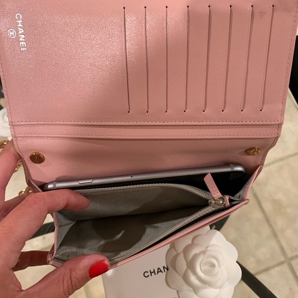 CHANEL | Bags | Chanel Iridescent Pink Wallet On Chain | Poshmark